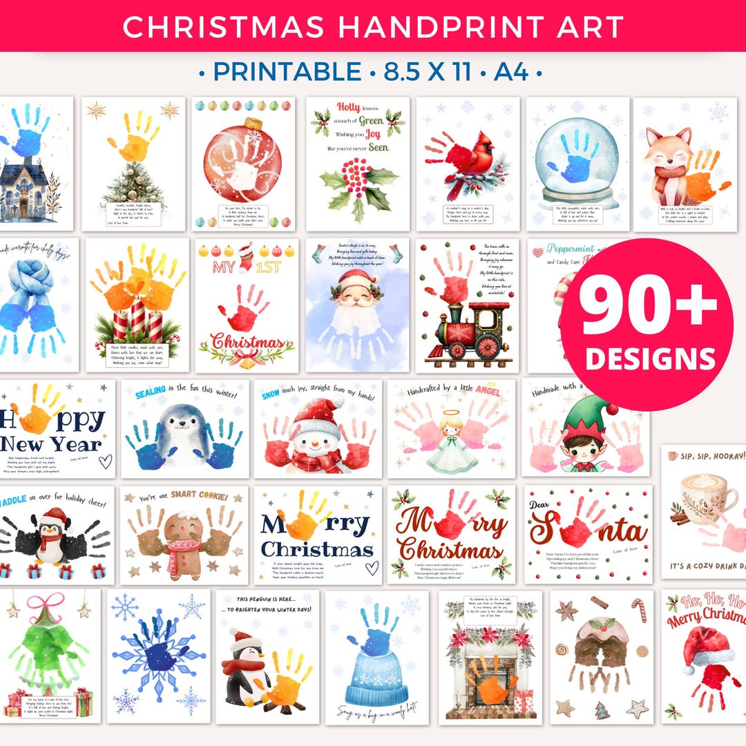 Christmas Handprint Bundle, Christmas Printable Handprint Craft Art ...