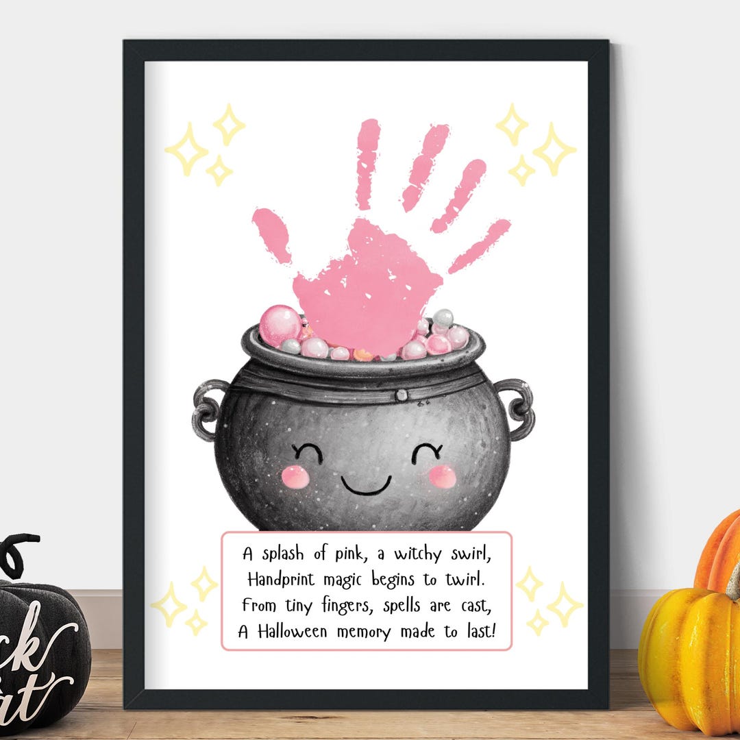 Halloween Handprint Art, Halloween Handprint Craft, Cauldron Handprint ...