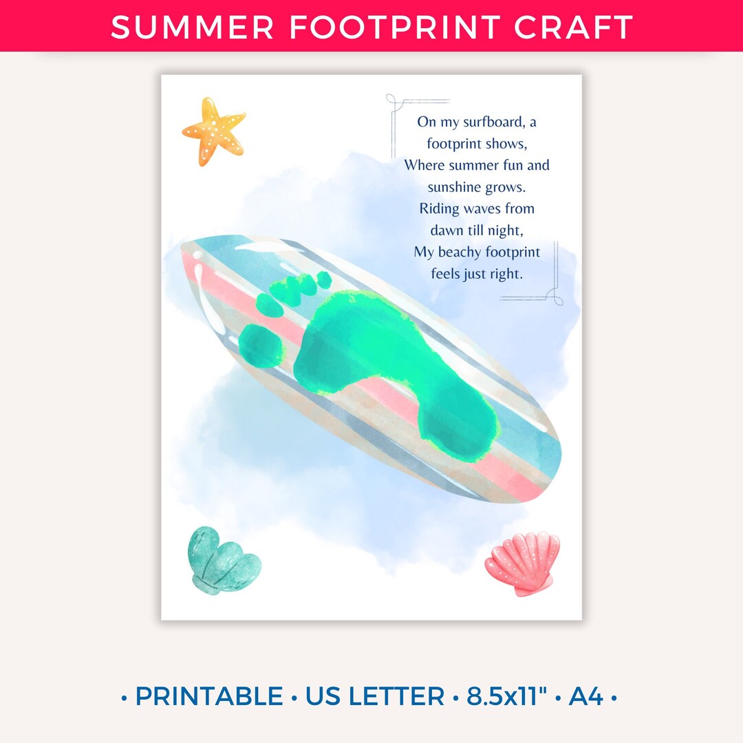 Summer Handprint Craft, Summer Handprint Art, Summer Crafts Footprint ...