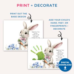 Easter Handprint Art Craft, Easter Bunny Spring Handprint, DIY ...