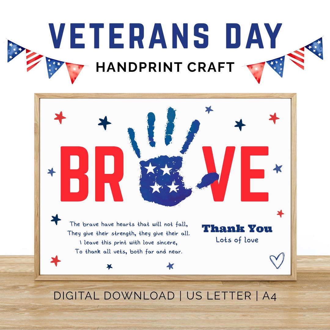 Veterans Day Handprint Art Bundle, Veterans Day Handprint Craft ...