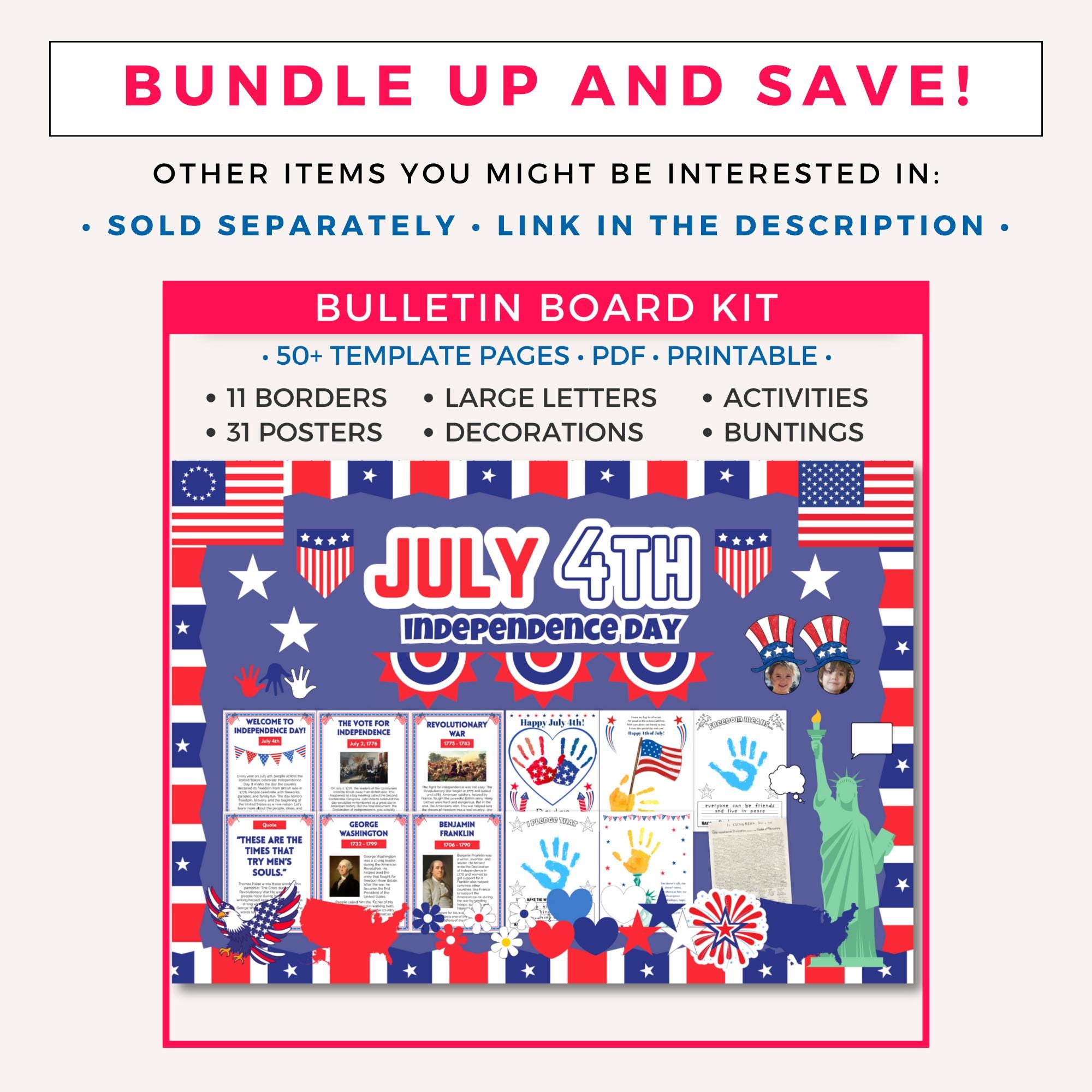 4th of July Posters, Printable Bulletin Board Posters, Educational ...