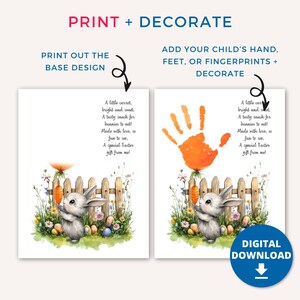 Easter Handprint Craft, Printable Easter Bunny Handprint Art for Kids ...