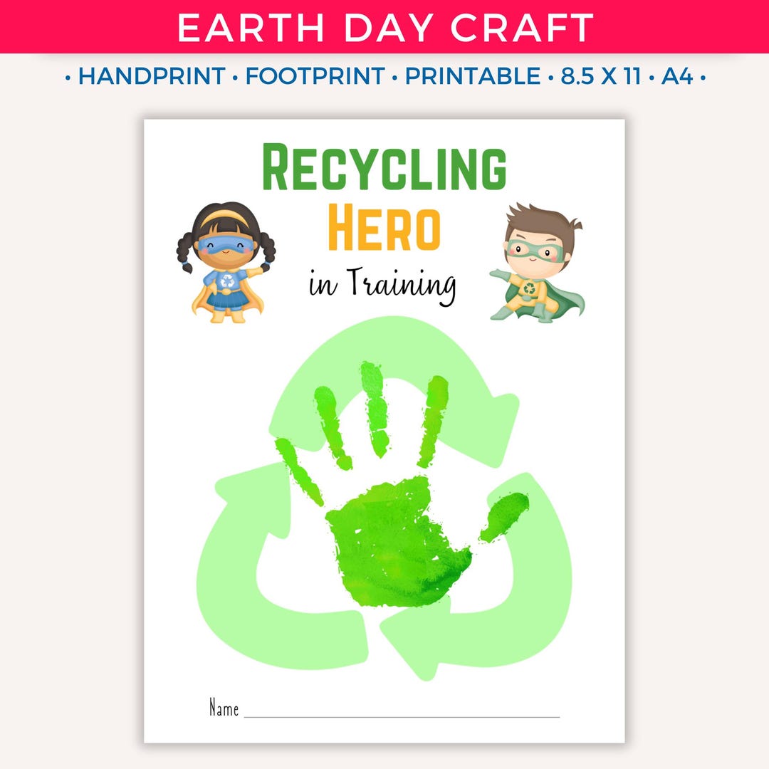 Earth Day Handprint Art Craft for Kids Toddlers, Printable Earth Day ...