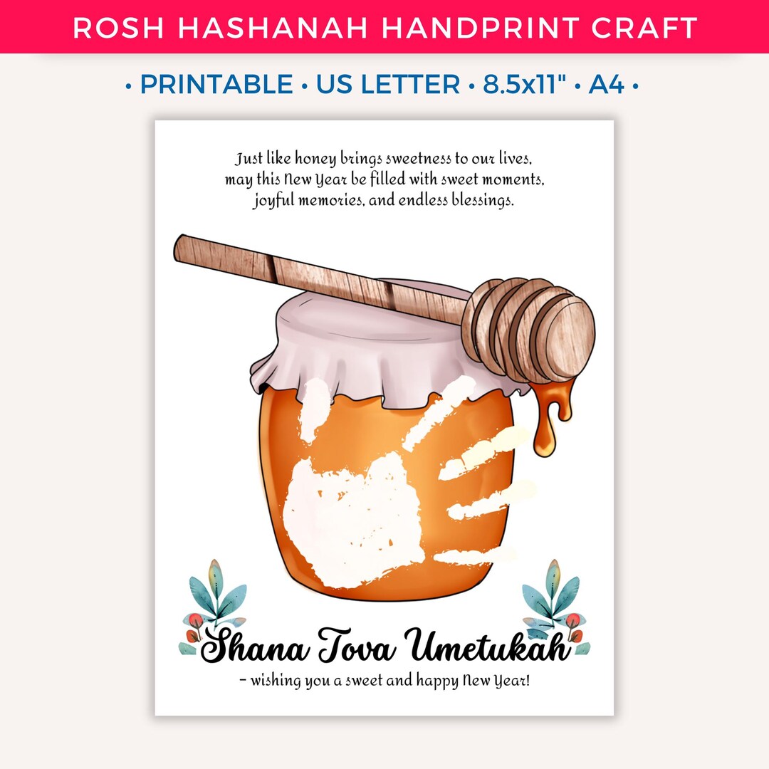 Rosh Hashanah Handprint Craft, Rosh Hashanah Printable Jewish New Year ...