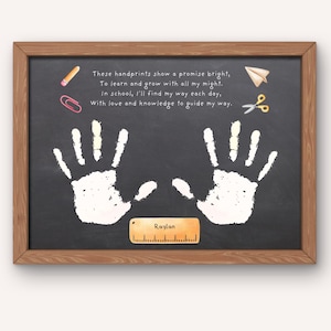 Back to School Handprint Printable Craft, First Day of School Handprint ...