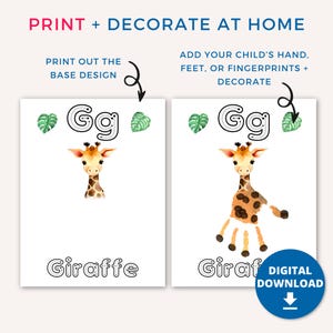 ABC A-Z Alphabet Animal Handprint Book Printable, Alphabet Handprint ...