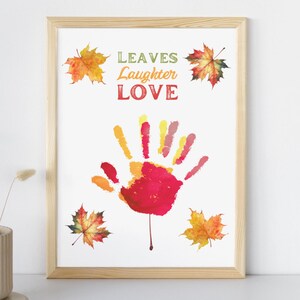 Fall Handprint Art, Fall Handprint Craft Printable for Kids Toddler ...