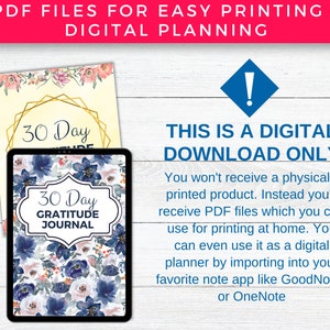 30 Day Gratitude Journal Printable Gratitude Journal Prompts, Gratitude ...
