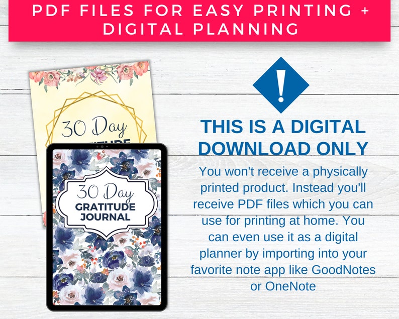 30 Day Gratitude Journal Printable Gratitude Journal Prompts, Gratitude ...