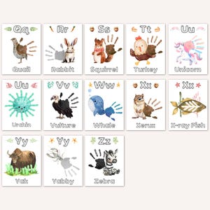 ABC A-Z Alphabet Animal Handprint Book Printable, Alphabet Handprint ...
