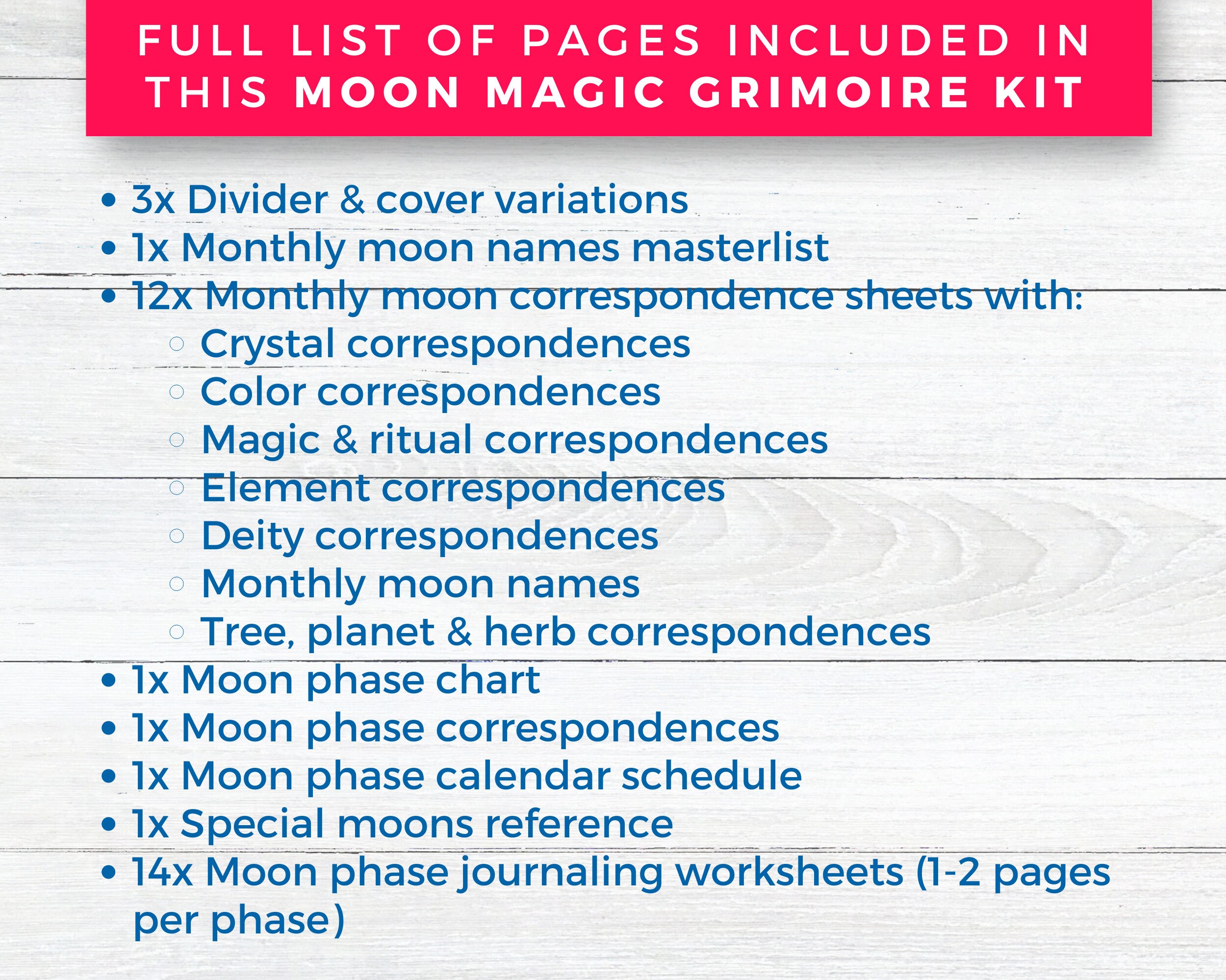Moon Magick & Witch Moon Phases Calendar Witchcraft - Etsy