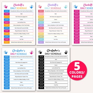 Kids Daily Schedule Template Printable, Homeschool Kids Daily Routine ...