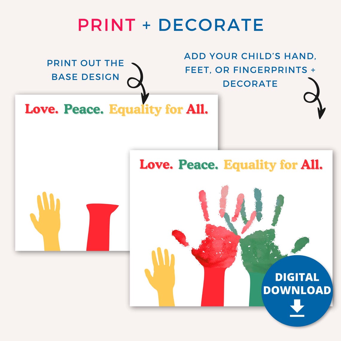 Juneteenth Handprint Printable Craft, Juneteenth Handprint Art, June ...
