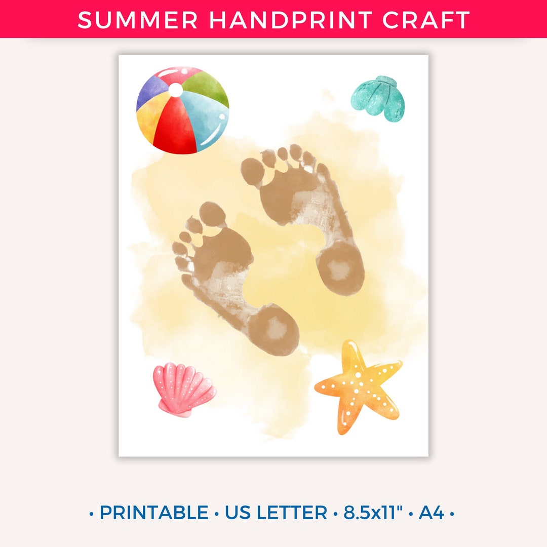 Summer Handprint Printable Craft, Summer Handprint Art, Summer Crafts ...