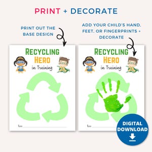 Earth Day Handprint Art Craft for Kids Toddlers, Printable Earth Day ...