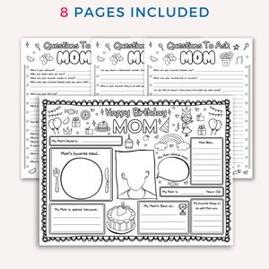 All About My Mom Coloring, Mother's Day Printable Activity Sheet ...