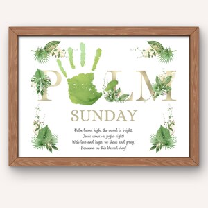 Palm Sunday Handprint Art Craft, Printable Palm Sunday Craft for Kids ...
