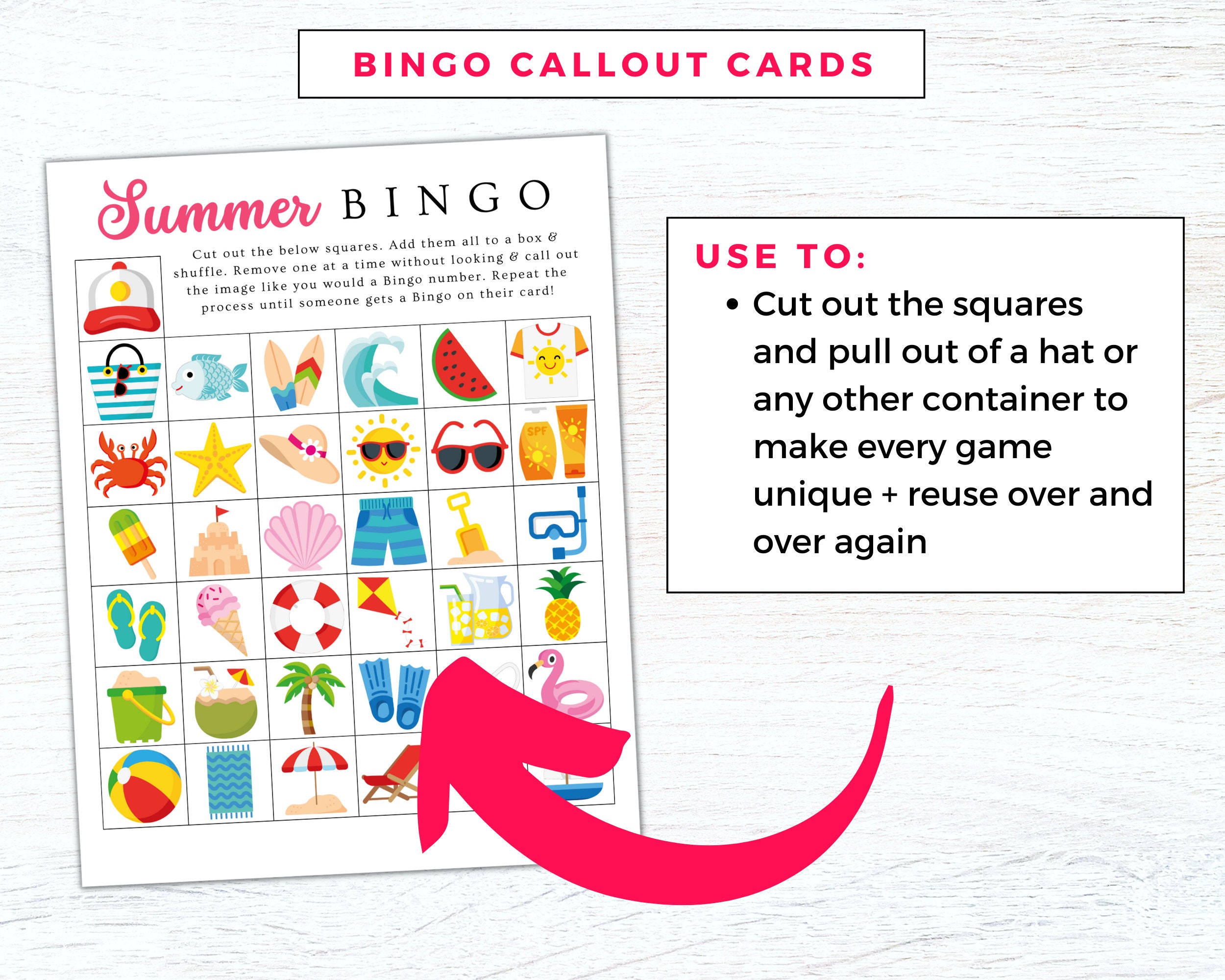 Summer Bingo Printable Summer Activities Games for Families - Etsy