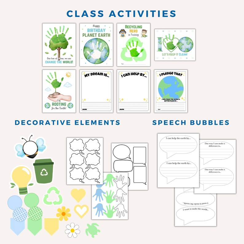 Earth Day Bulletin Board Kit, Printable Spring Bulletin Board Decor ...