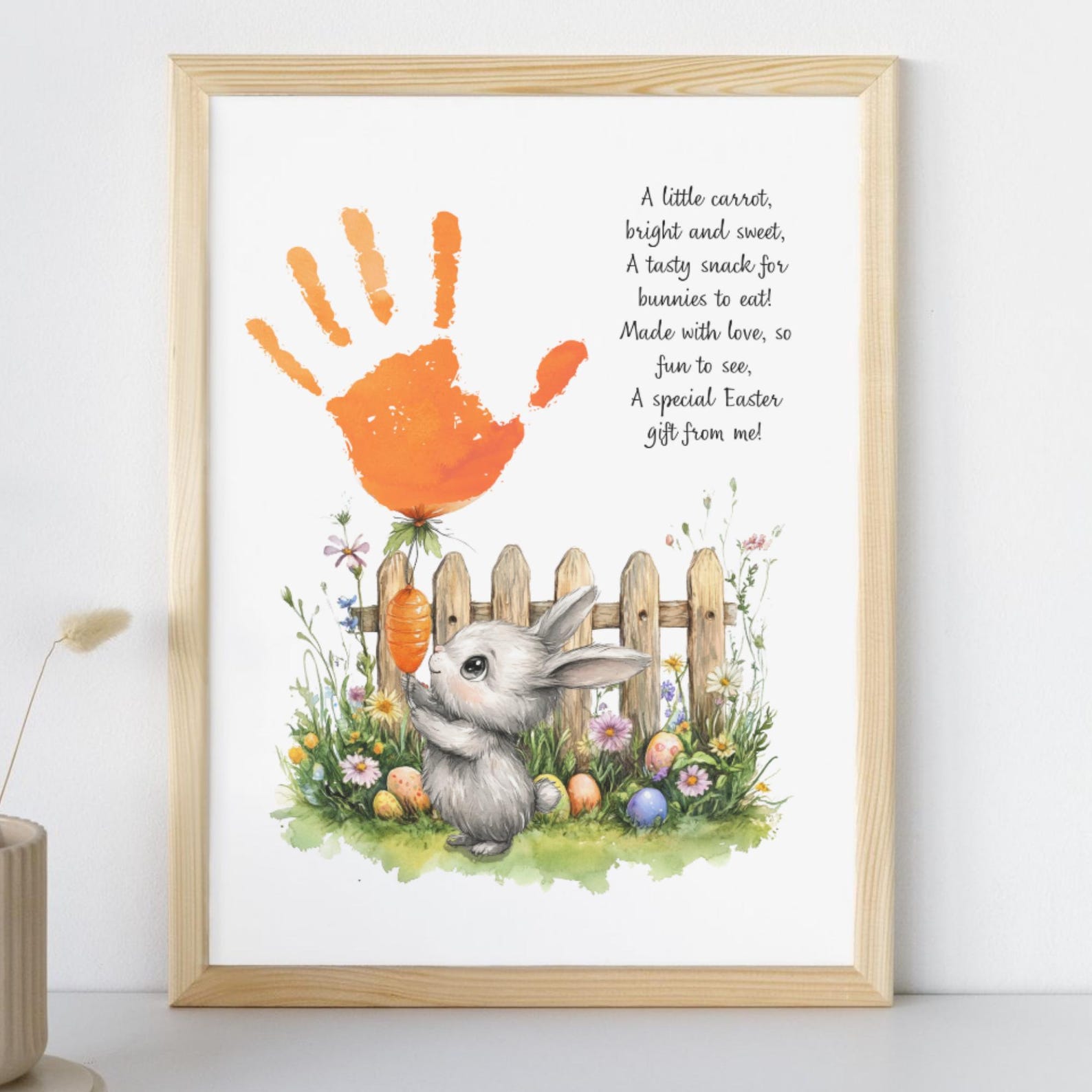 Easter Handprint Craft, Printable Easter Bunny Handprint Art for Kids ...