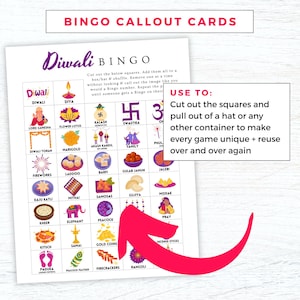 Diwali Bingo Cards Printable, Diwali Party Games for Kids Adults, Fun ...