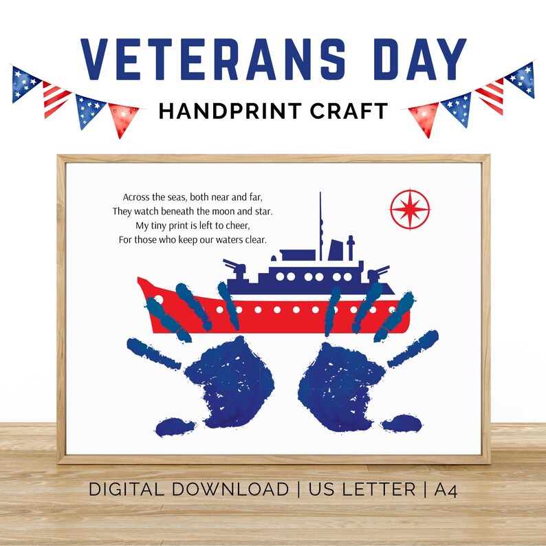 Veterans Day Handprint Art Bundle, Veterans Day Handprint Craft ...