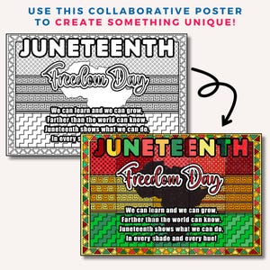 Juneteenth Collaborative Poster Printable Craft, Bulletin Board Art ...