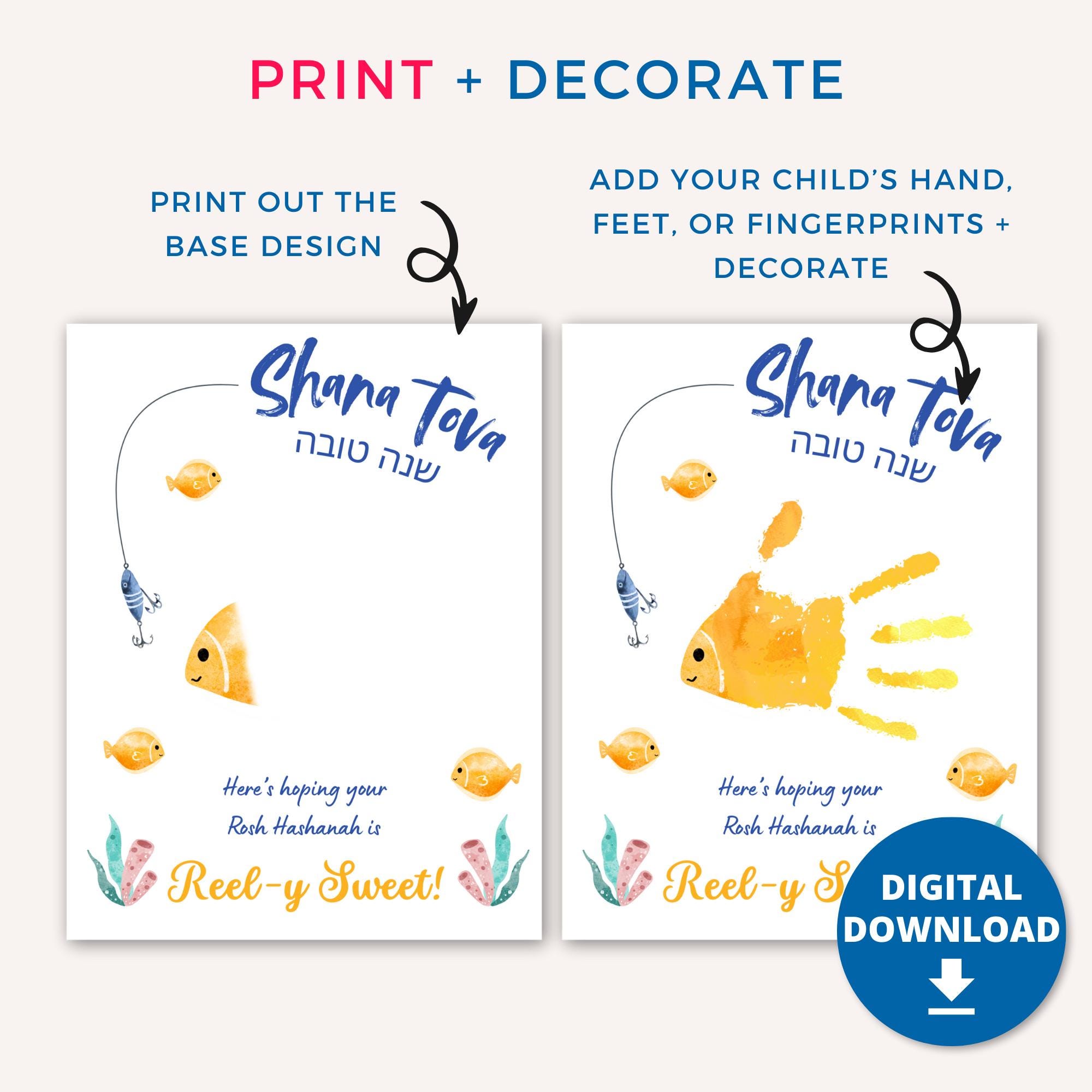 Rosh Hashanah Handprint Printable Craft, Shana Tova Handprint Art ...