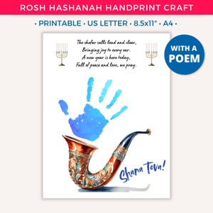 Rosh Hashanah Handprint Craft, Shofar Rosh Hashanah Printable Jewish ...