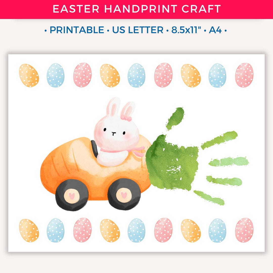 Easter Handprint Art, DIY Printable Craft for Kids, Toddler Keepsake ...