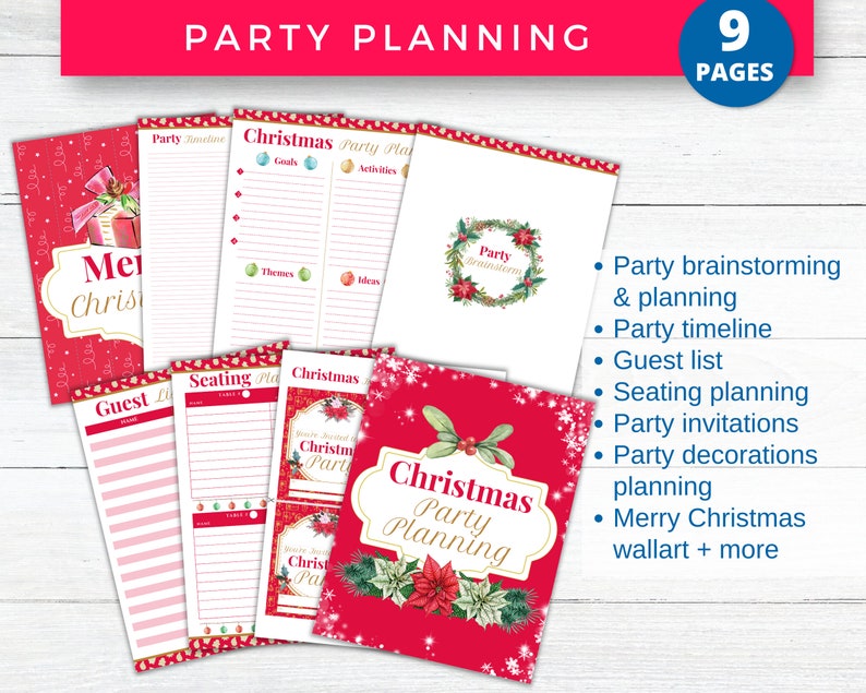 Christmas Planner Printables & Inserts Bundle | Holiday Planner, Party ...