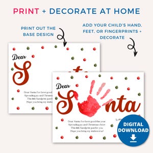 Christmas Handprint Craft, Dear Santa Christmas Handprint Art Printable ...