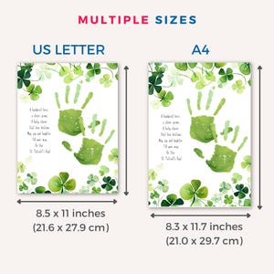 St Patricks Day Handprint Craft, DIY Printable Art for Kids, Toddler ...