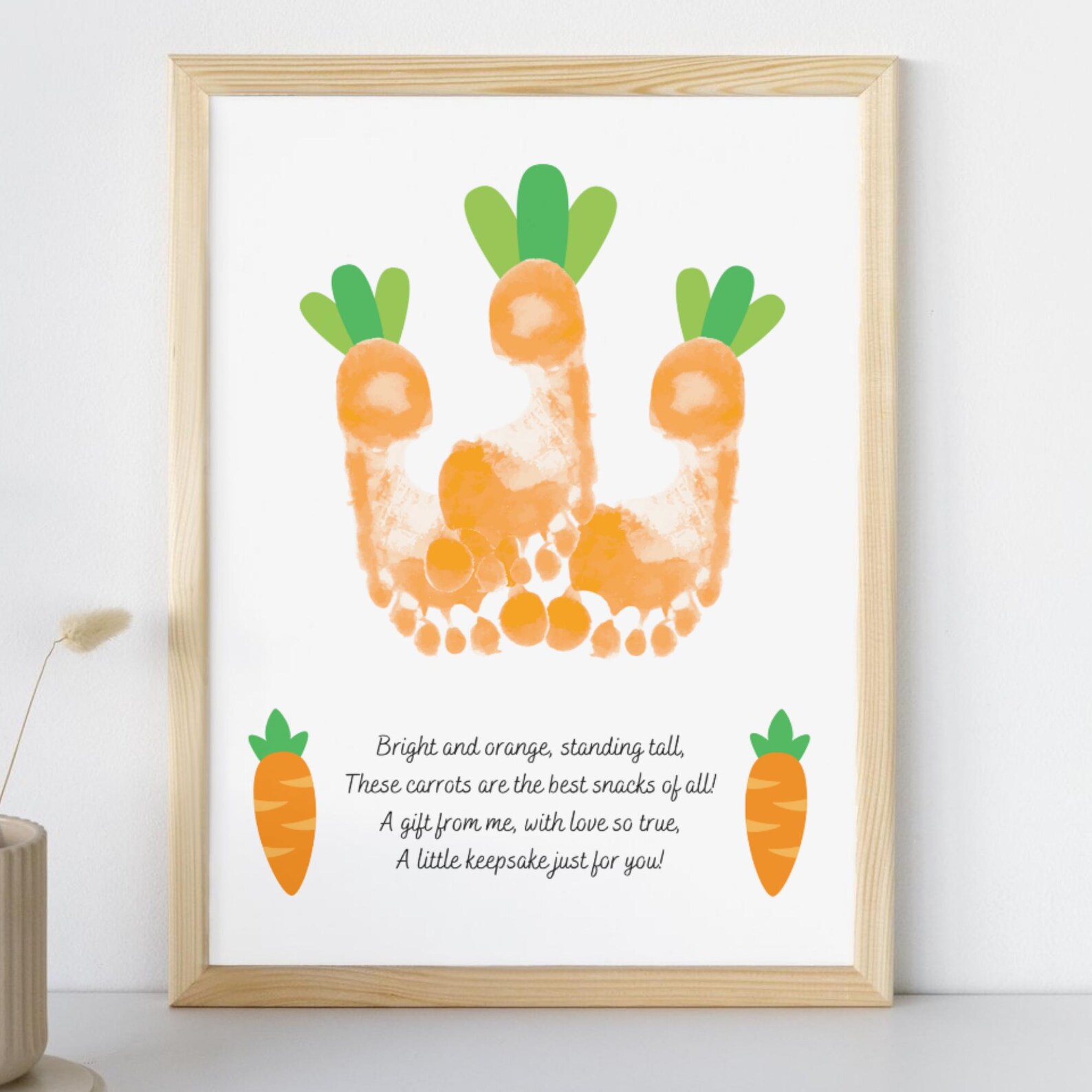 Easter Footprint Art Craft, Easter Bunny Carrots, Spring Handprint, DIY ...