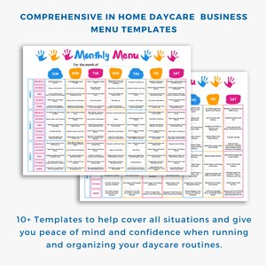 Editable Daycare Monthly Menu Template, in Home Daycare Daily Schedule ...