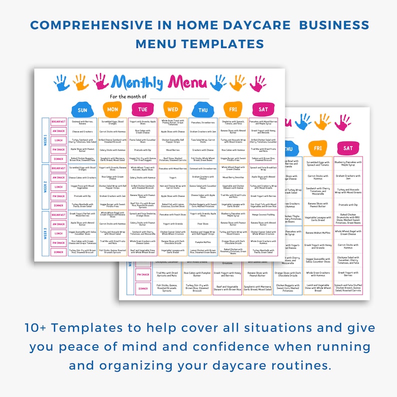Editable Daycare Monthly Menu Template, in Home Daycare Daily Schedule ...