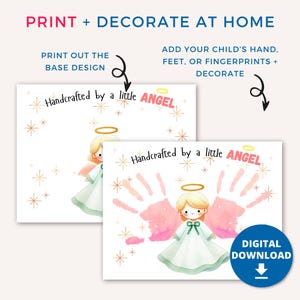 Angel Christmas Handprint, Christmas Printable Handprint Craft Art ...