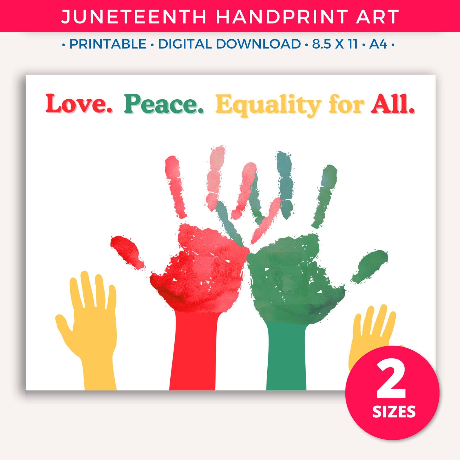 Juneteenth Handprint Printable Craft, Juneteenth Handprint Art, June ...