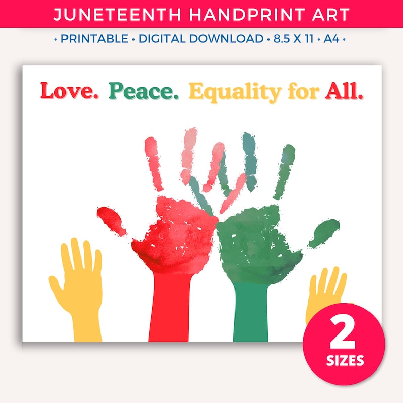 Juneteenth Handprint Printable Craft, Juneteenth Handprint Art, June ...