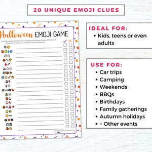 Halloween Emoji Game Puzzle, Halloween Printable Party Games ...