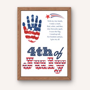 4th of July Handprint Printable Craft, 4th of July Handprint Art ...