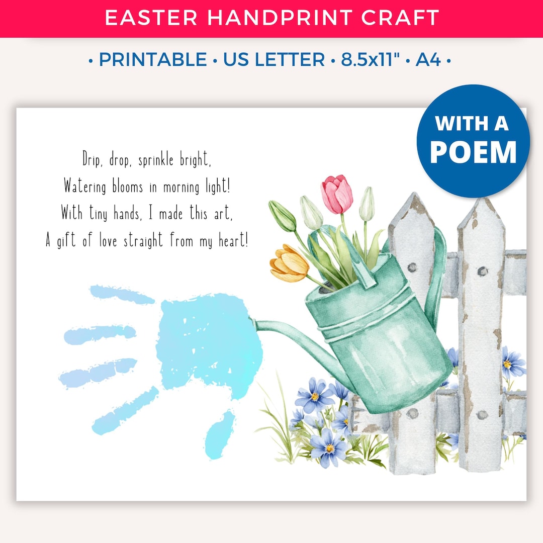 Easter Handprint Craft, Printable Easter Handprint Art for Kids Toddler ...