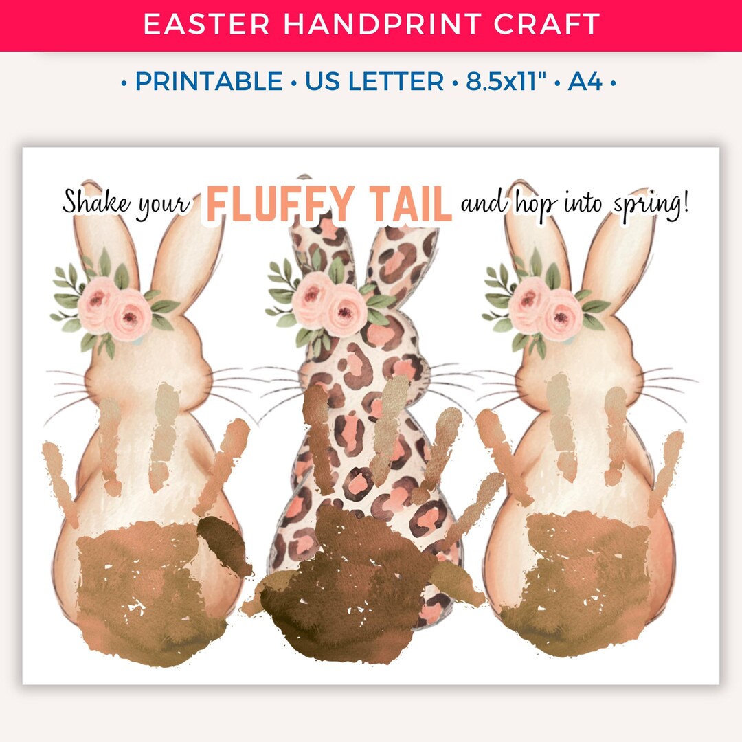 Easter Handprint Craft, Printable Easter Handprint Art for Kids Toddler ...