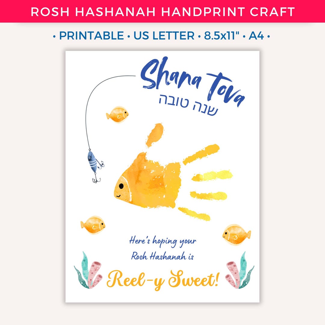Rosh Hashanah Handprint Printable Craft, Shana Tova Handprint Art ...
