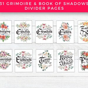 Witchy Planner Cover Inserts & Grimoire Pages for Book of Shadows ...
