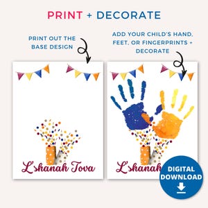 Rosh Hashanah Handprint Printable Craft, Shana Tova Handprint Art ...