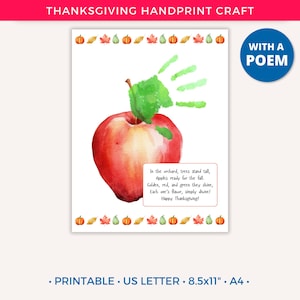 Thanksgiving Handprint Craft, Thanksgiving Handprint Art Printable for ...