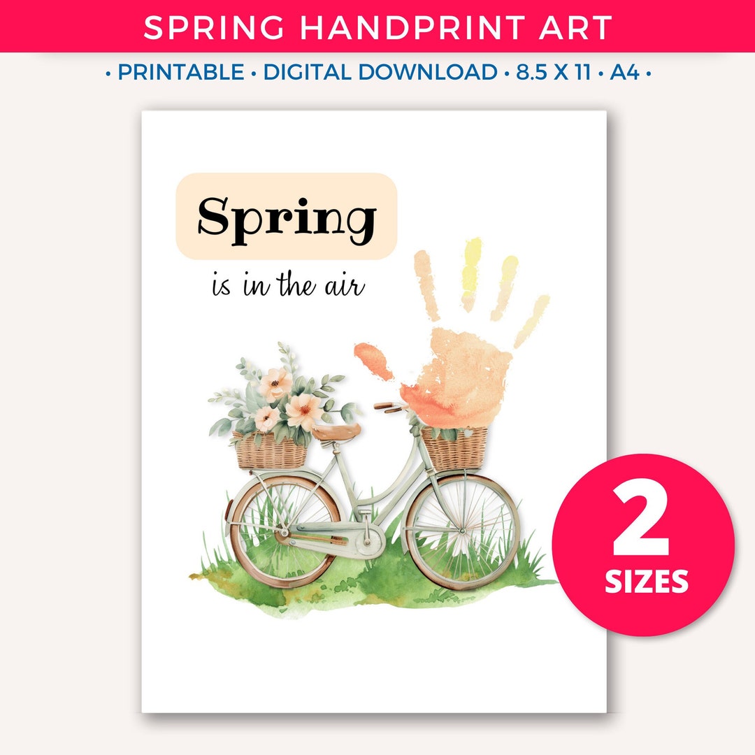 Printable Spring Handprint Art, Mom Handprint Craft Gift for Mom ...