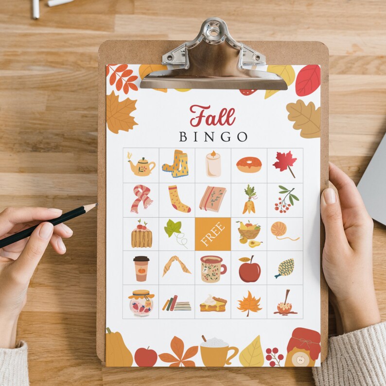 Fall Bingo Printable Cards, Thanksgiving Bingo, Autumn Games for Kids ...